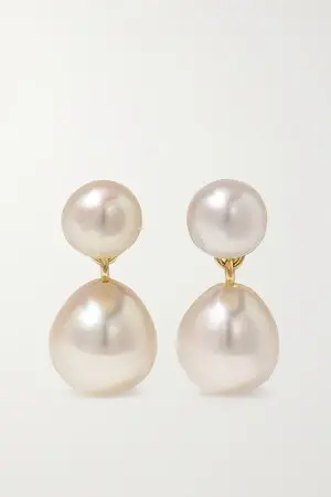 Mizuki 14-karat Akoya Pearl Drop Earrings - Gold