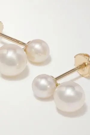 Mizuki 14-karat Akoya Pearl Drop Earrings - Gold