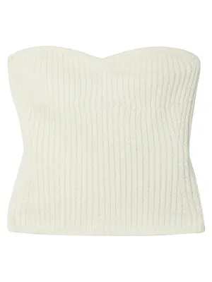 Saint Laurent Strapless Ribbed Wool Top