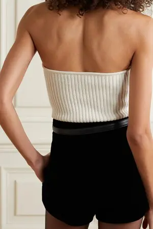 Saint Laurent Strapless Ribbed Wool Top