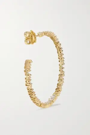 SUZANNE KALAN 18-karat Diamond Hoop Earrings