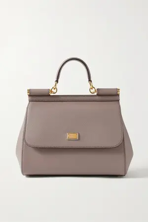 Dolce & Gabbana Sicily Textured-leather Tote - Brown