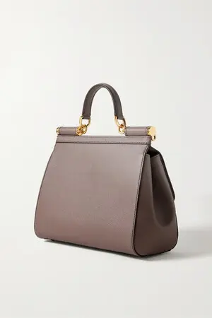 Dolce & Gabbana Sicily Textured-leather Tote - Brown