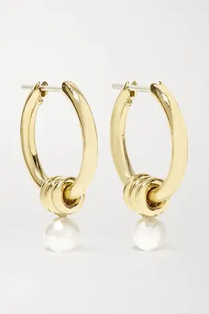 SPINELLI KILCOLLIN Ara 18-karat Pearl Hoop Earrings