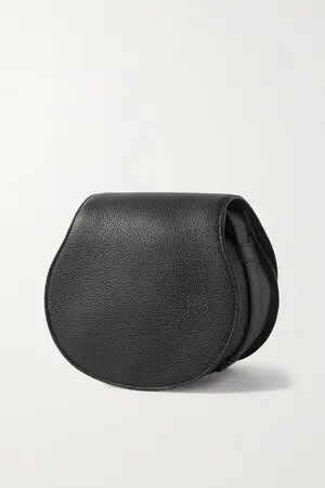 Chloé Marcie Mini Textured-leather Shoulder Bag - Black