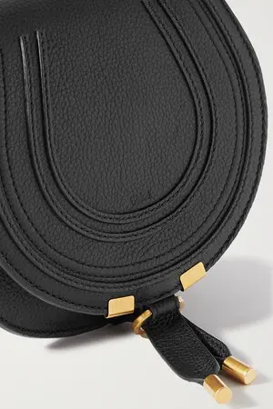 Chloé Marcie Mini Textured-leather Shoulder Bag - Black