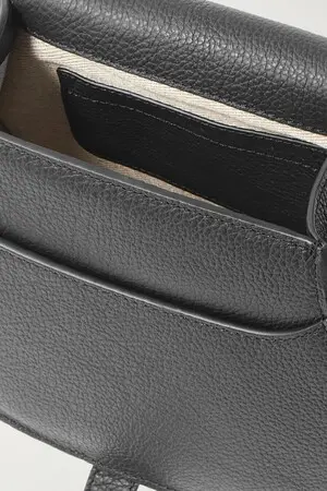 Chloé Marcie Mini Textured-leather Shoulder Bag - Black