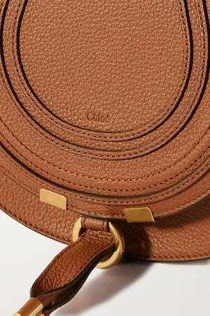 Chloé Marcie Mini Textured-leather Shoulder Bag - Brown