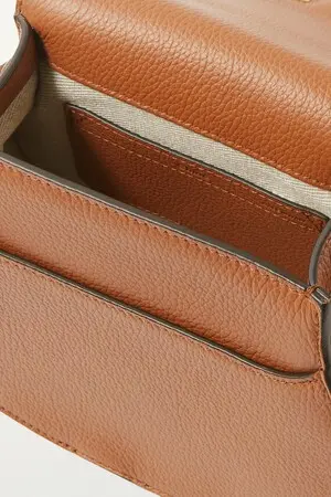 Chloé Marcie Mini Textured-leather Shoulder Bag - Brown