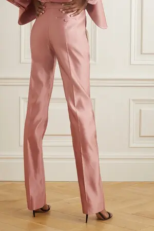 Alexander McQueen Duchesse Silk-satin Straight-leg Pants