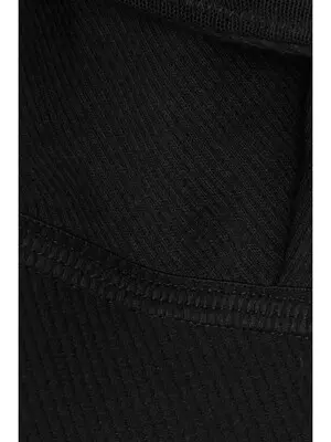 SKIMS Plunge Ribbed Cotton-blend Jersey Bralette - Black