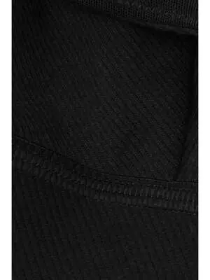 SKIMS Plunge Ribbed Cotton-blend Jersey Bralette - Black