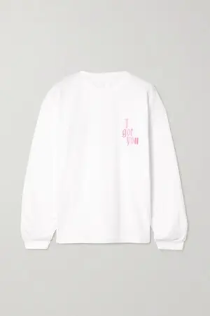 Amina Muaddi Printed Cotton-jersey Top