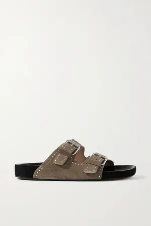 Isabel Marant Isabel Marant Lennyo Studded Suede Slides Brown