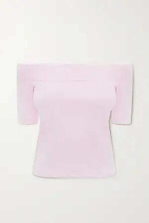 Alexander McQueen Off-the-shoulder Stretch-knit Top - Pink