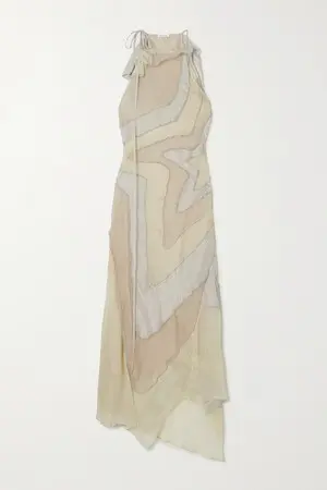 Acne Studios Asymmetric Paneled Silk-habotai Maxi Dress