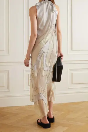Acne Studios Asymmetric Paneled Silk-habotai Maxi Dress