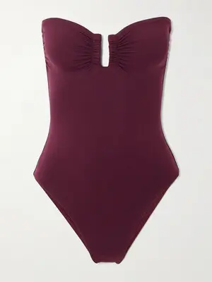 ERES Eres Les Essentiels Cassiopée Bandeau One-Piece Swimsuit Burgundy