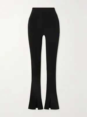 Norma Kamali Spat Stretch-jersey Flared Leggings - Black