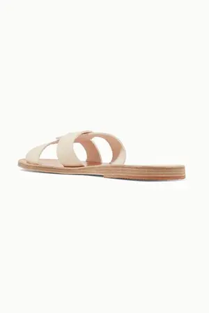 ANCIENT GREEK SANDALS Desmos Cutout Metallic Leather Slides