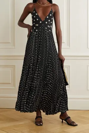 khaite sheer polka dot dress Khaite Women's Tatia Polka Dot Silk Minidress - Large Dot Black