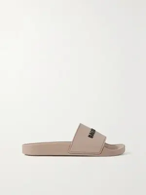 Balenciaga Piscine Logo-embossed Slides - Neutrals