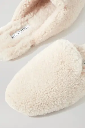 AQUAZZURA Relax Shearling Slippers