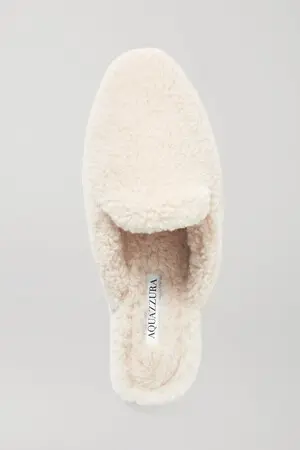 AQUAZZURA Relax Shearling Slippers