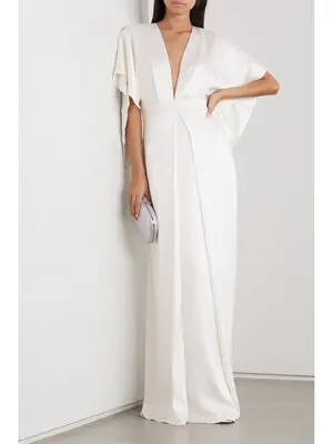 TEMPERLEY LONDON Cape-effect Silk-satin Gown