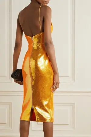 Alex Perry Addilyn Sequined Crepe Midi Dress