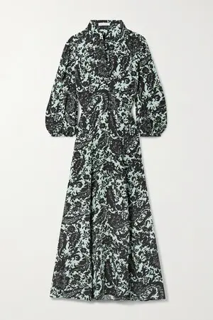 Bella Freud Emmanuelle Belted Floral-print Crepe Maxi Dress