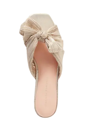 LOEFFLER RANDALL Daphne Plissé-lamé Slides - Gold