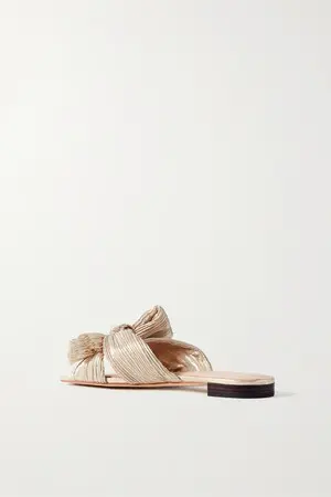 LOEFFLER RANDALL Daphne Plissé-lamé Slides - Gold