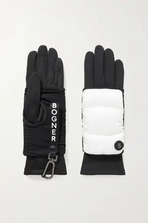 Bogner Layered Padded Shell And Stretch-jersey Ski Gloves
