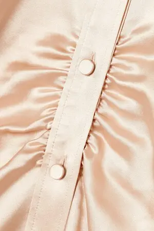 FRAME Ruched Silk-blend Satin Shirt