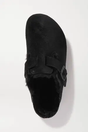 BIRKENSTOCK Boston Shearling-lined Suede Slippers