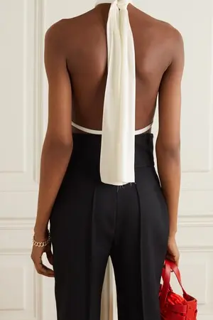 Givenchy Open-back Knotted Crepe Halterneck Top