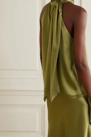 Galvan Satin Halterneck Top