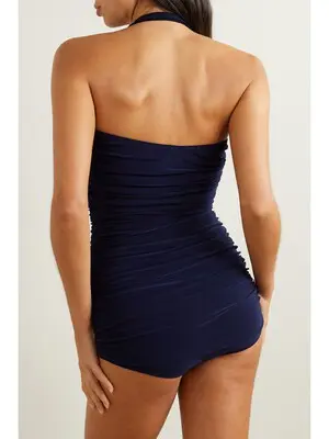 Norma Kamali Bill Mio Halterneck Swimsuit - Blue