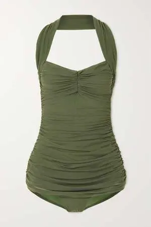 Norma Kamali Norma Kamali Bill Mio Halterneck Swimsuit Green
