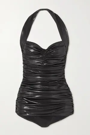 Norma Kamali Norma Kamali Bill Mio Halterneck Swimsuit Metallic