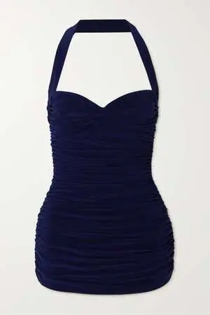 Norma Kamali Norma Kamali Bill Mio Halterneck Swimsuit Navy