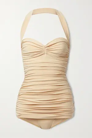 Norma Kamali Norma Kamali Bill Mio Halterneck Swimsuit Neutrals