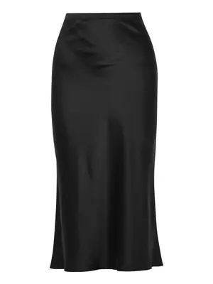 ANINE BING Bar Silk-satin Midi Skirt - Black