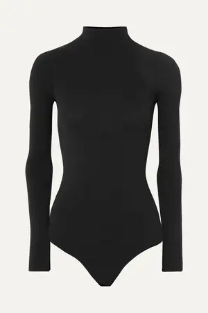 Commando Ballet Stretch-jersey Turtleneck Thong Bodysuit - Black