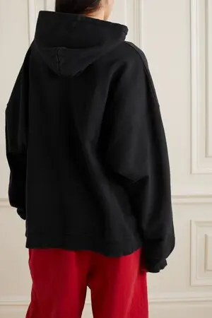 Balenciaga Printed Cotton-jersey Hoodie - Black