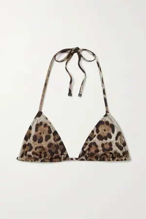 Dolce & Gabbana Leopard-print Triangle Bikini Top