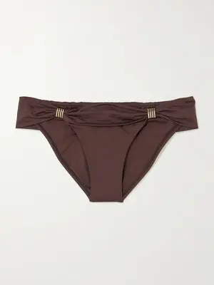 Melissa Odabash Grenada Embellished Bikini Bottom - Brown