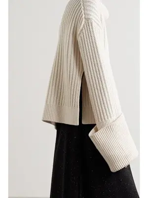 THE ROW Aneke Oversized Ribbed Wool Turtleneck Sweater