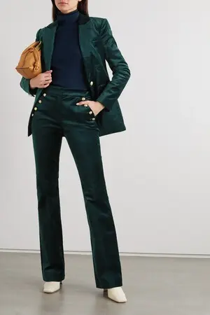 Veronica Beard Long And Lean Dickey Cotton-blend Velvet Blazer